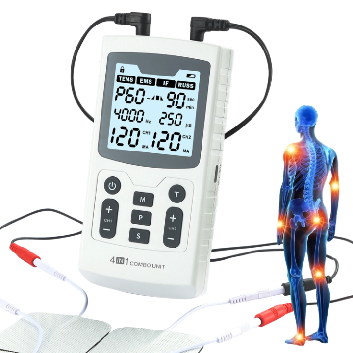 4 in 1 TENS Machine – Effective Pain Relief & Muscle Therapy